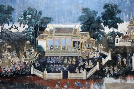 Mural Depicting Scenes Khmer Version Reamker Editorial Stock Photo ...