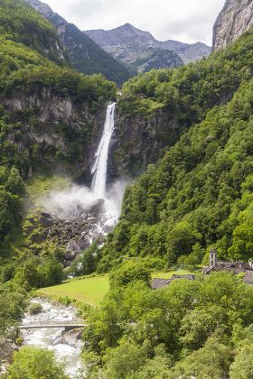 Waterfall Foroglio Views Village Bavona Valley Editorial Stock Photo ...