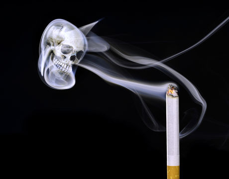 Cigarette Smoke Forming Skull Symbolic Image Editorial Stock Photo ...