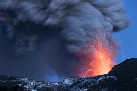 Eruption Eyjafjallajoekull Volcano Long Exposure Editorial Stock Photo ...