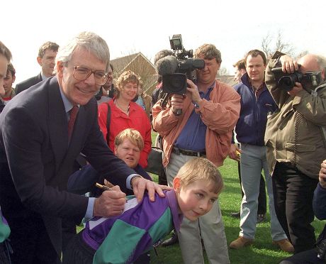 John Major Signing Autograph On Boys Editorial Stock Photo - Stock ...