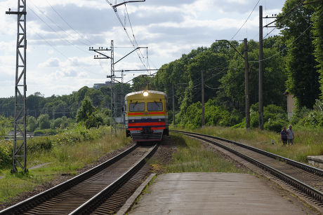 Approaching Train Majori Railway Station Jurmala Editorial Stock Photo ...