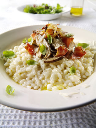 Classic Risotto Wild Mushrooms Bacon Editorial Stock Photo - Stock ...