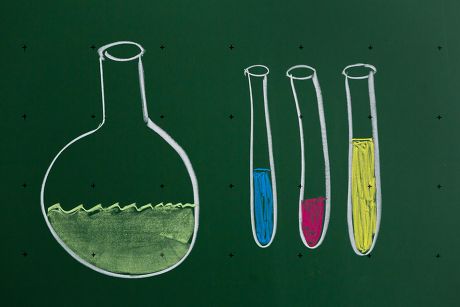 Laboratory Flask Test Tubes Drawn Chalk Editorial Stock Photo - Stock ...