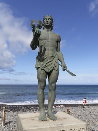 Bronze Statue Monument Guanche Warrior Hautacuperche Editorial Stock ...