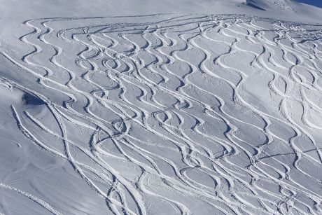 Ski Tracks Deep Snow Editorial Stock Photo - Stock Image | Shutterstock