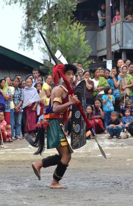 Naga Tribesman Performs Cock Fight During Editorial Stock Photo - Stock ...
