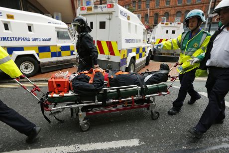 Injured Police Officer Lies Unconscious Editorial Stock Photo - Stock ...