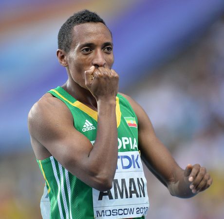 Ethiopias Mohammed Aman Celebrates After Winning Editorial Stock Photo ...