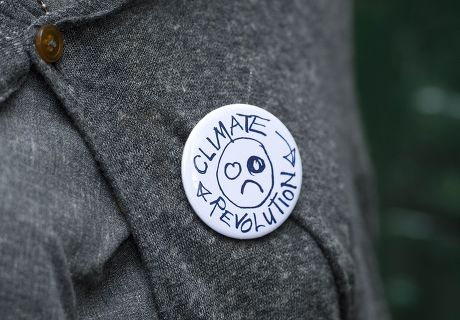 Climate Revolution Badge Worn By Designer Editorial Stock Photo - Stock ...