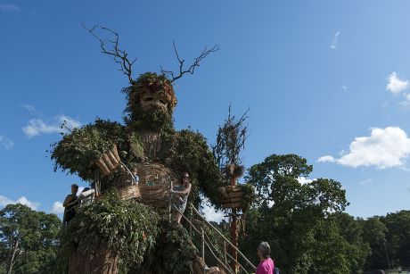 Green Man Sculpture Made Tree Branches Editorial Stock Photo - Stock ...