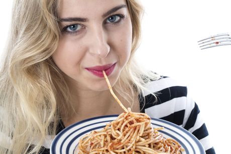 Model Released Attractive Young Woman Eating Editorial Stock Photo ...