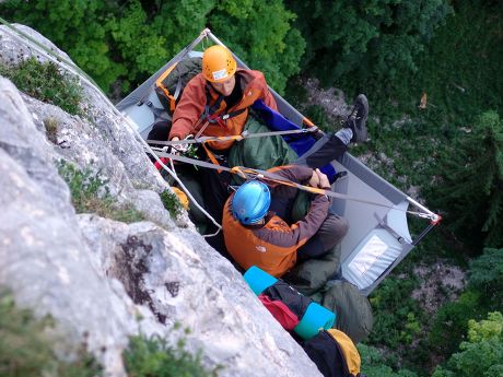 People Relaxing On Portaledge On Side Editorial Stock Photo - Stock ...