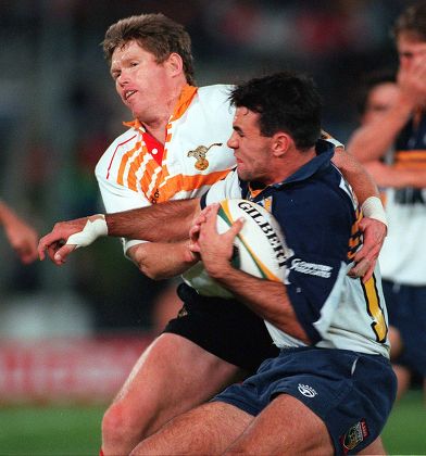 Jannie De Beer Tackles Joe Roff Editorial Stock Photo - Stock Image ...