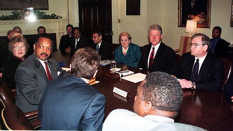 Reverend Jesse Jackson Meets President Bill Editorial Stock Photo ...