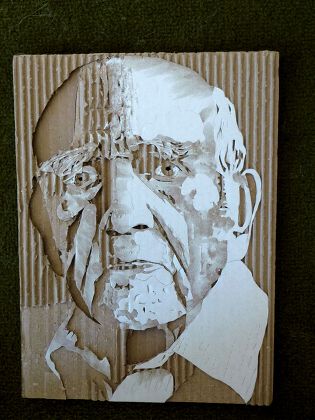 Old Man Carboard Portrait By Giles Editorial Stock Photo - Stock Image ...