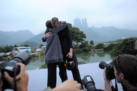 Amercian Wingsuiter Jeb Corliss R Embraces Editorial Stock Photo ...