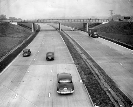 Britains First Motorway Opens Vehicles Seen Editorial Stock Photo ...