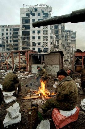 Grozny Chechnya Russian Paratroopers Sit On Editorial Stock Photo ...