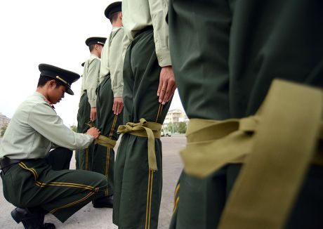 Officer Ties Rope Around Soldiers Legs Editorial Stock Photo - Stock ...