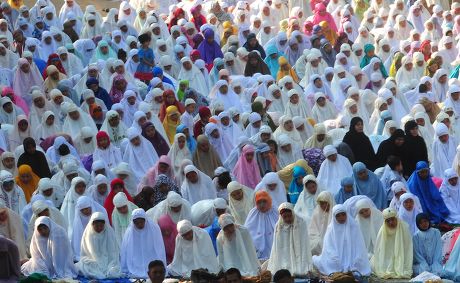 Indonesian Muslims Attend Eid Aladha Morning Editorial Stock Photo ...