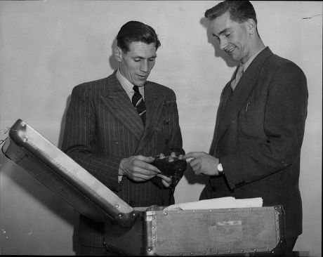 Footballer Len Shackleton Shows Jack Milburn Editorial Stock Photo ...