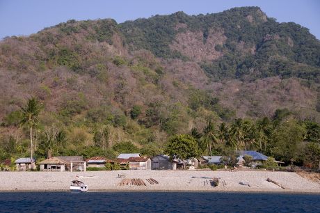 Beach Shacks Forested Hills Uhak Village Editorial Stock Photo - Stock ...