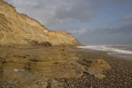 Crumbling Coastal Cliffs Recent Rockfall Below Editorial Stock Photo ...