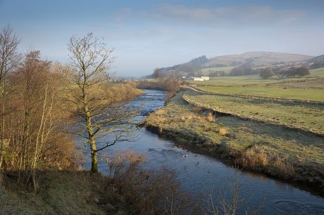 River Flowing Through Farmland Looking Towards Editorial Stock Photo ...