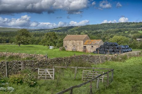 Pasture Drystone Walls Stone Field Barn Editorial Stock Photo - Stock ...