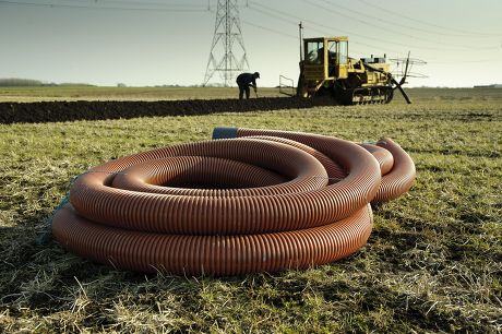 Field Drainage Pipe Continuous Pipe Laying Editorial Stock Photo ...