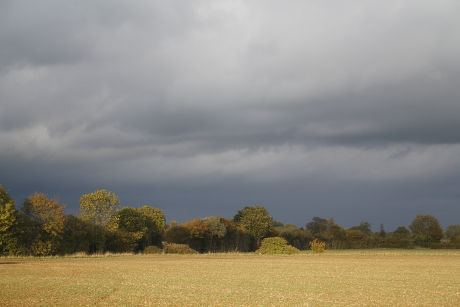 Cultivated Arable Field Hedgerow Approaching Stormclouds Editorial ...