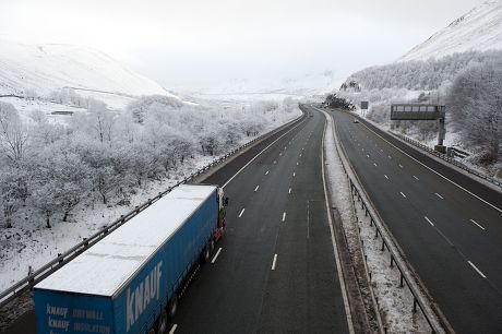 Lorry On Motorway Snow M6 Motorway Editorial Stock Photo - Stock Image ...