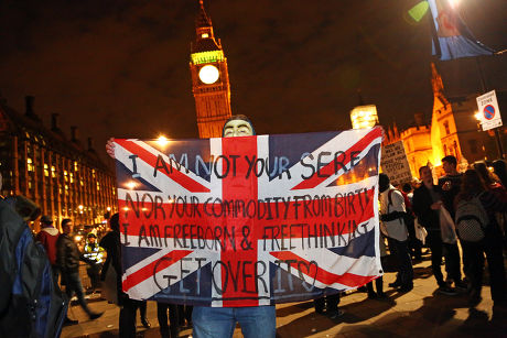 Protester Holding Union Jack Flag Parliament Editorial Stock Photo ...