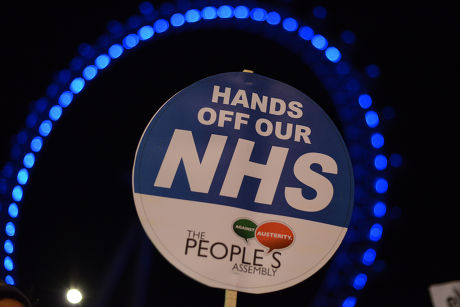 Hands Off Our Nhs Placard Front Editorial Stock Photo - Stock Image ...