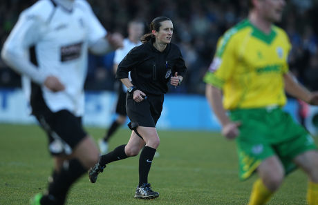 Referee Amy Fearn Gestures Play On Editorial Stock Photo - Stock Image ...