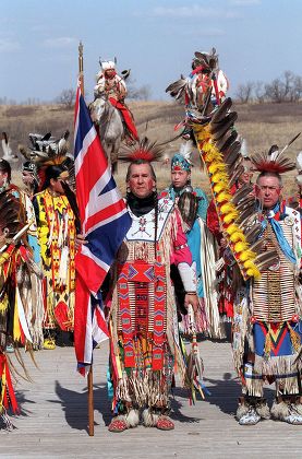 Native Americans Holding Union Jack Flag Editorial Stock Photo - Stock ...