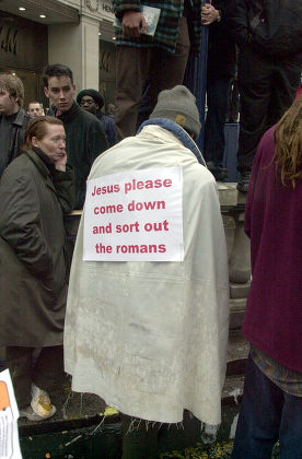 Demonstrator Wearing Sign Saying Jesus Please Editorial Stock Photo ...
