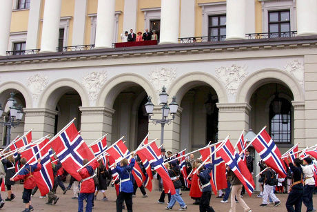 Procession Norwegian Flags Editorial Stock Photo - Stock Image ...