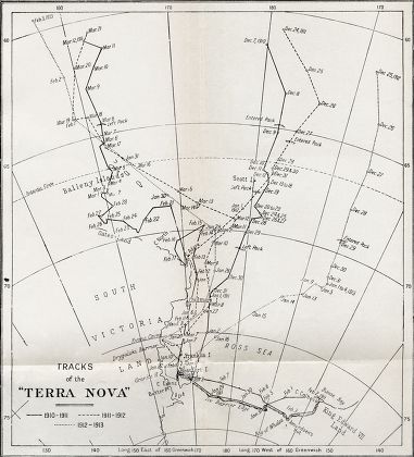Map Showing Tracks Robert Falcon Scotts Editorial Stock Photo - Stock ...