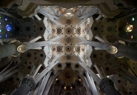 Ceiling Branching Columns Different Heights Designed Editorial Stock ...