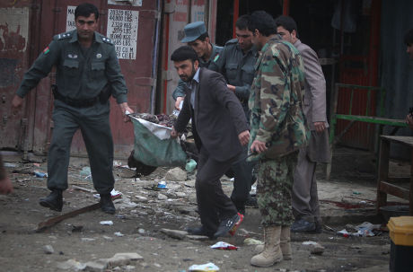 Afghan Policemen Carry Dead Body Site Editorial Stock Photo - Stock ...
