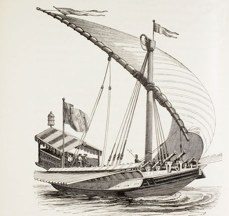 Pontifical Galley Sails Oars Heavy Artillery Editorial Stock Photo ...