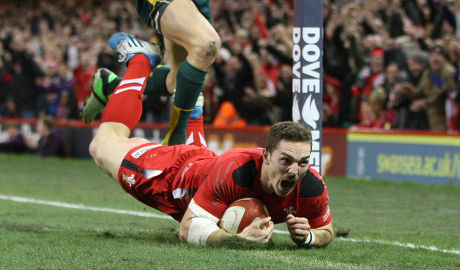 George North Wales Dives Score Try Editorial Stock Photo - Stock Image ...