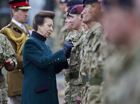 Princess Anne Pins Medals On Soldiers Editorial Stock Photo - Stock ...