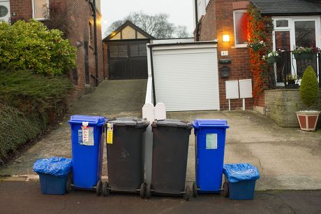 Wheelie Bins Waiting Collection Editorial Stock Photo - Stock Image ...