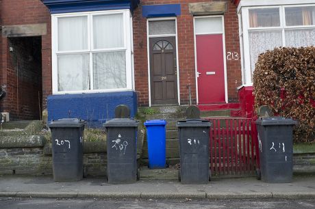 Wheelie Bins Waiting Collection Editorial Stock Photo - Stock Image ...