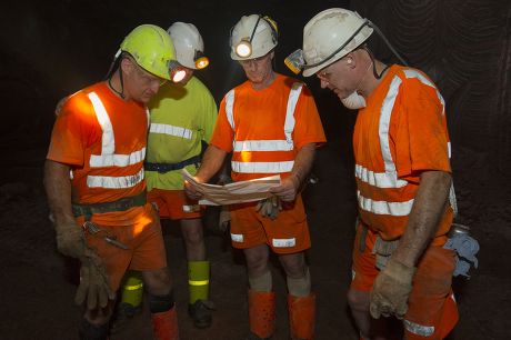 Miners Check Geological Information Boulby Potash Editorial Stock Photo ...