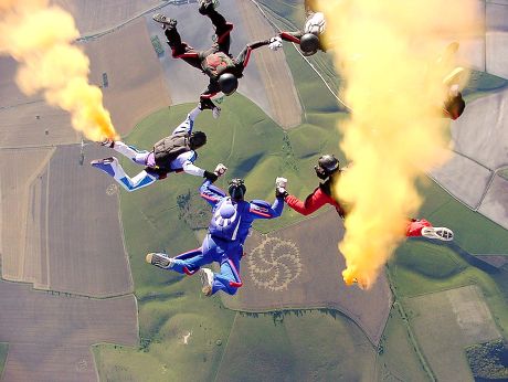 Biplane Flying Over Crop Circles Editorial Stock Photo - Stock Image ...