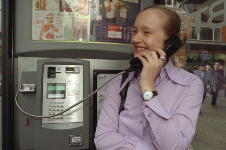 Girl On Payphone Feature On World Editorial Stock Photo - Stock Image ...